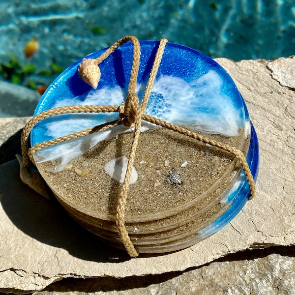Resin Beach Coasters - Etsy