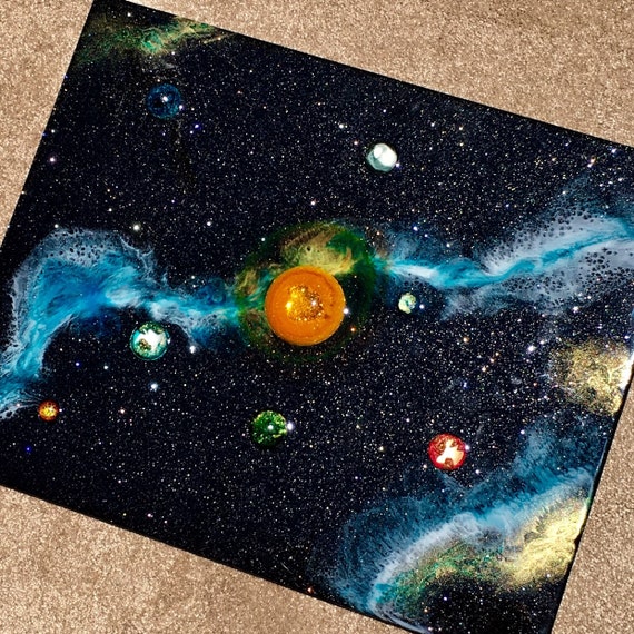 Galaxy Resin Art Solar System Resin Painting Space Abstract - Etsy