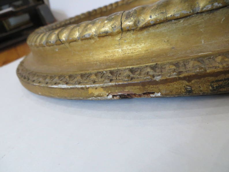 Antique 19th Century Oval Gilded Frame Rope Detail - Etsy