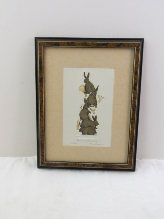 Receding Hare Line original Rabbit art listed artist Nancy | Etsy