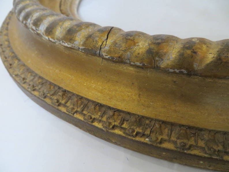 Antique 19th Century Oval Gilded Frame Rope Detail - Etsy