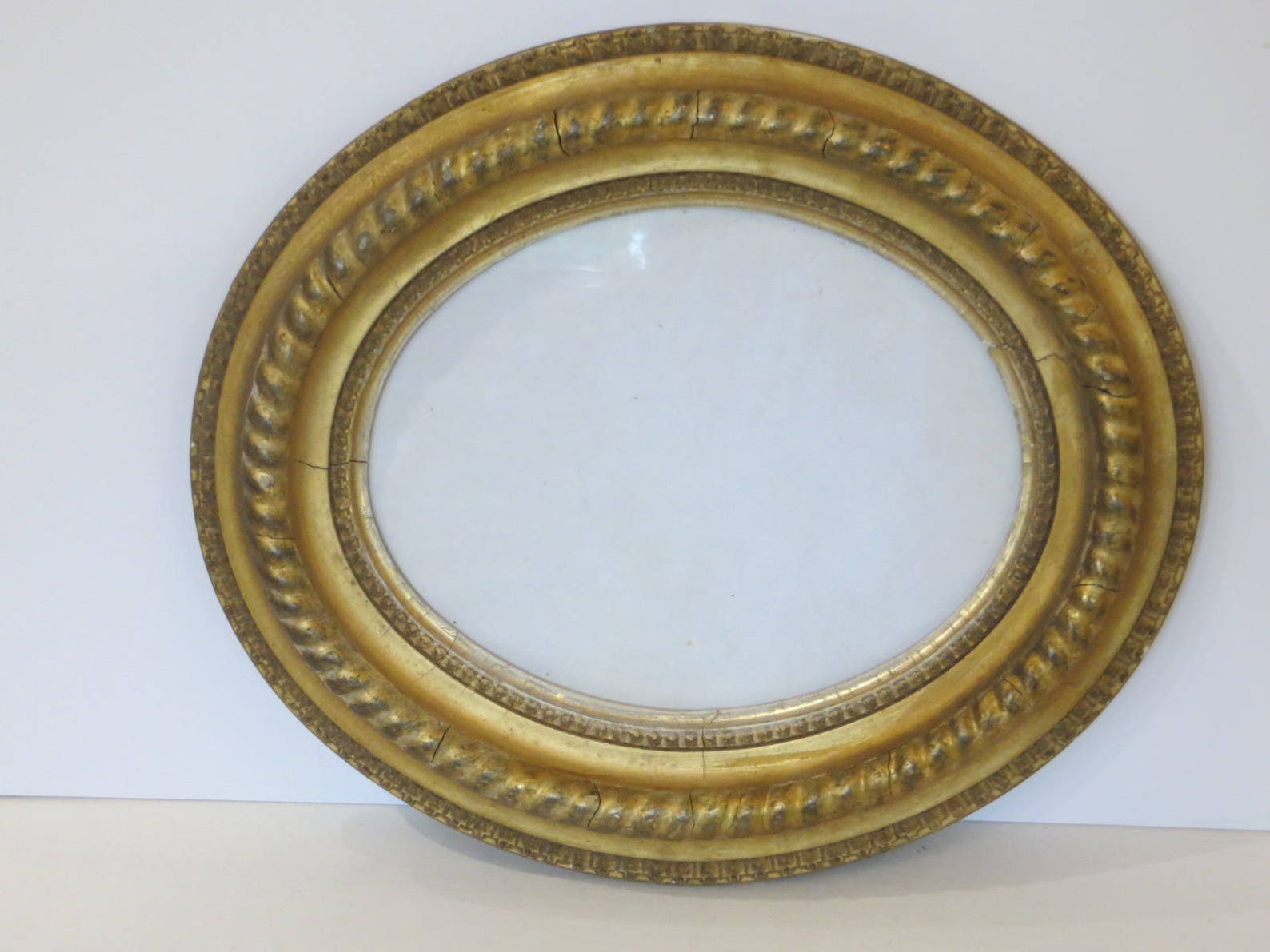 Antique 19th Century Oval Gilded Frame Rope Detail - Etsy