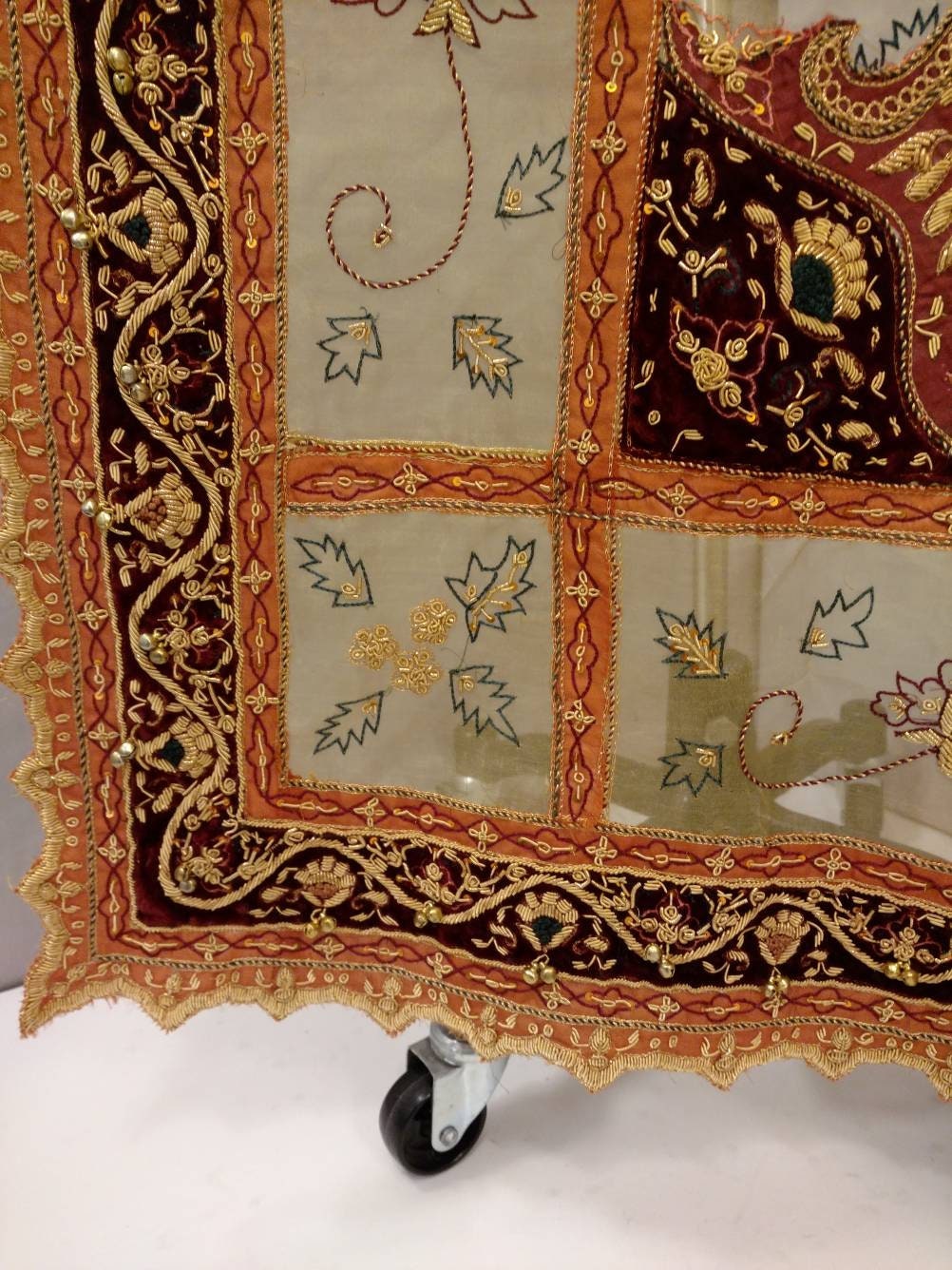 Intricate Coverlet Hand Embroidered Elaborate Throw Gorgeous Canopy ...