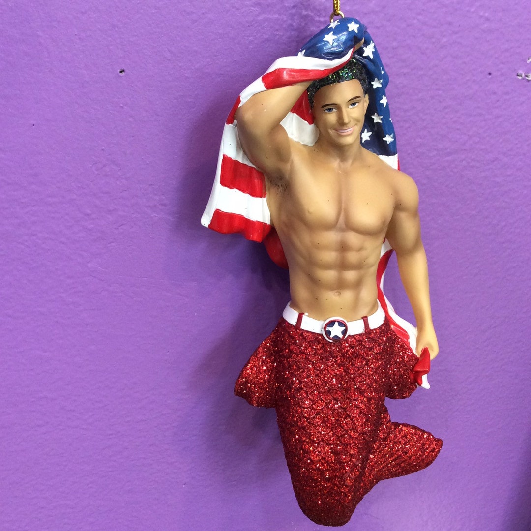 Merman Ornament patriot December Diamonds MAGA Collectible NIB ...