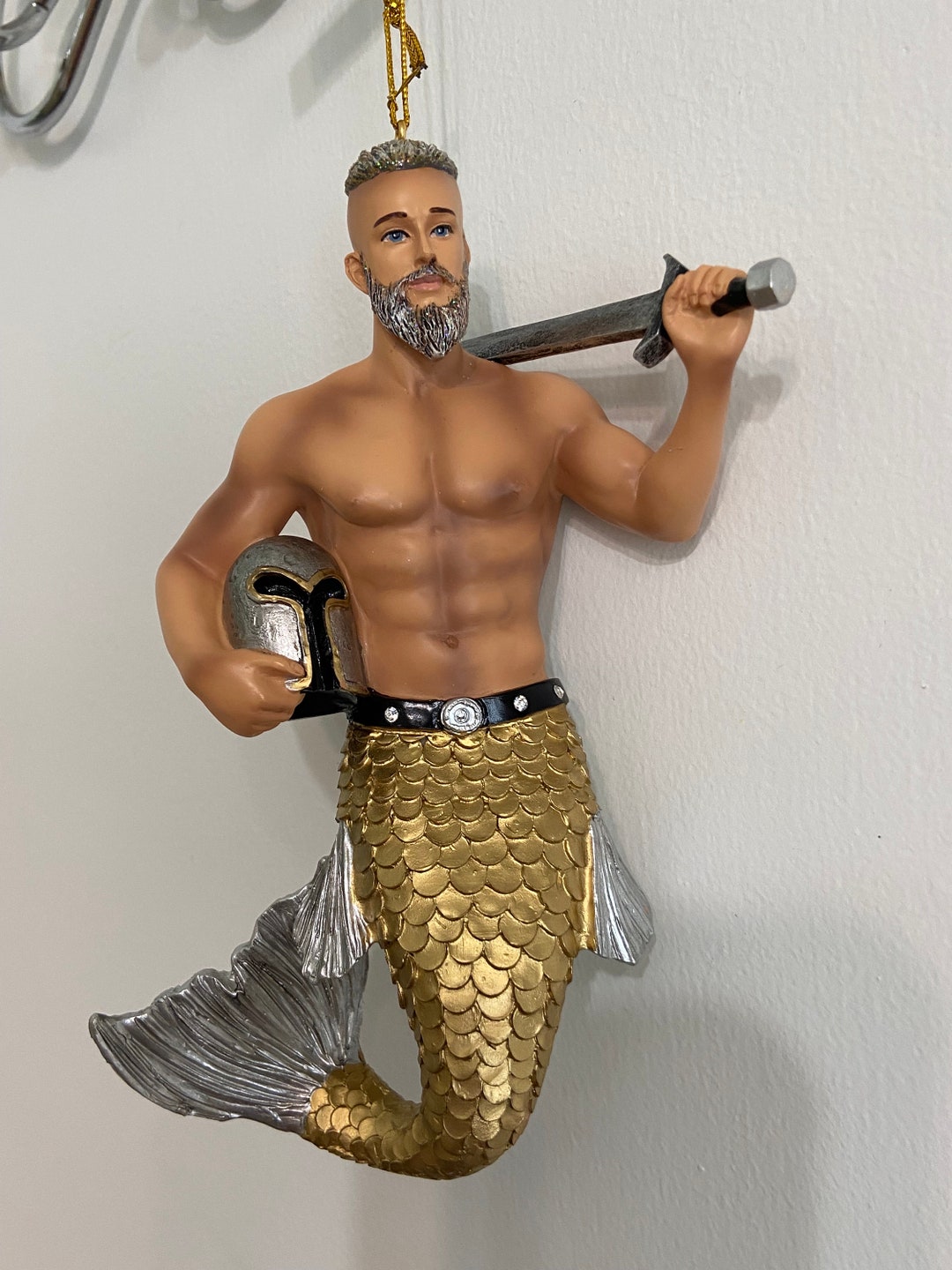 Knight With Sword Name Sword Fish Merman December Diamonds Ornament - Etsy