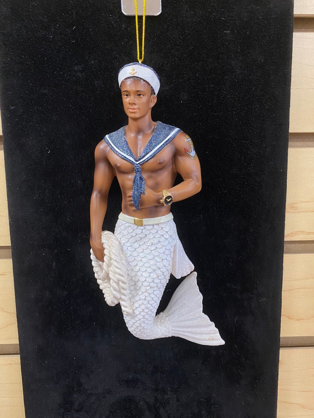 Merman Sailor Darker Skin Ornamentnavy Soul December Diamonds - Etsy