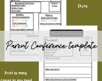 Parent Teacher Conference Template - Etsy