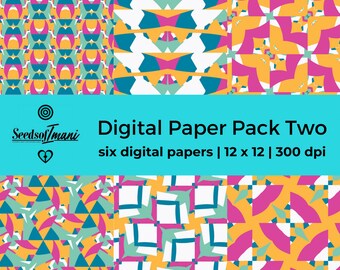 Six Pink Digital Papers Pack, Instant Digital Download, Planner Papers ...