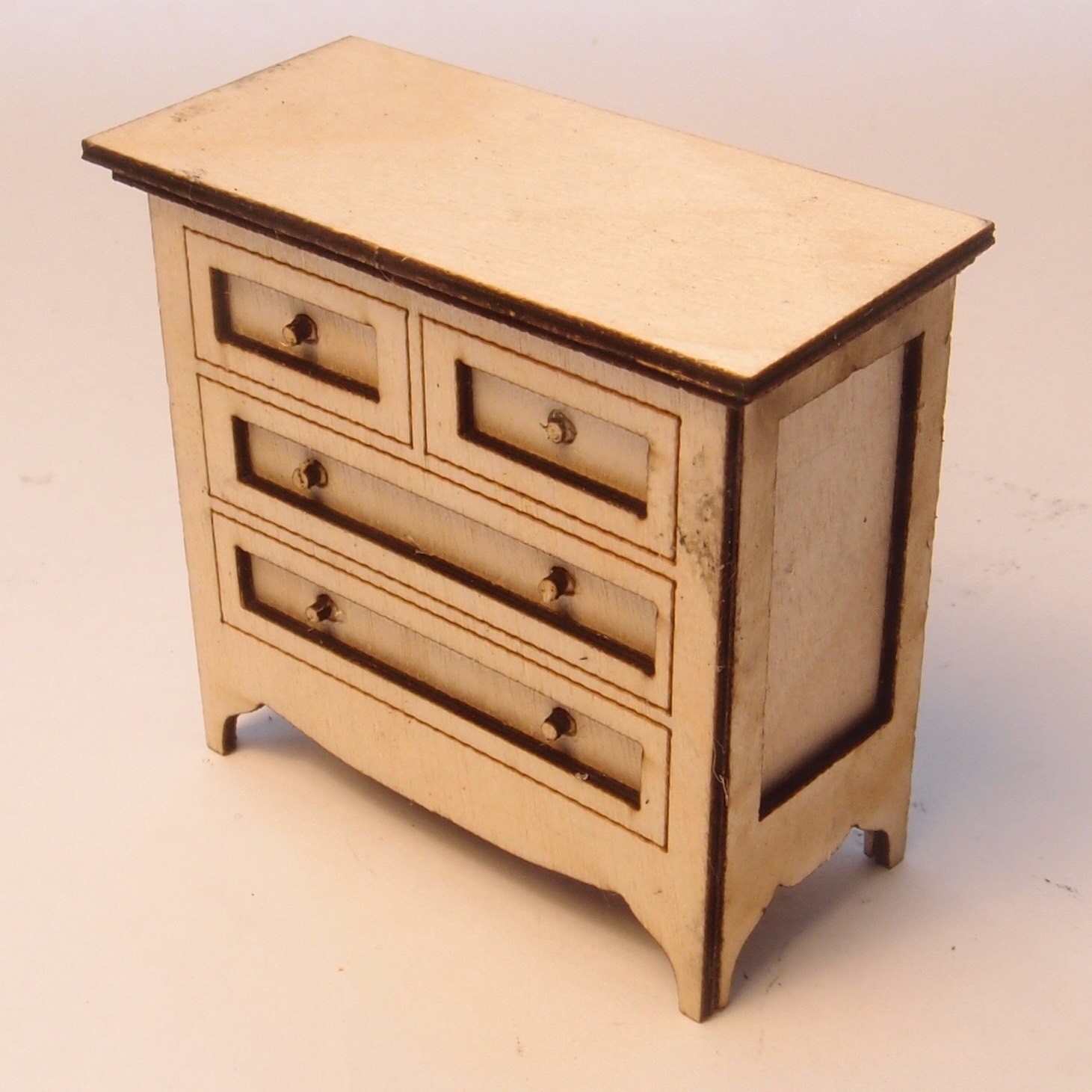 1 24 Scale Miniature Dollhouse Furniture Kit Country Chest Of Drawers