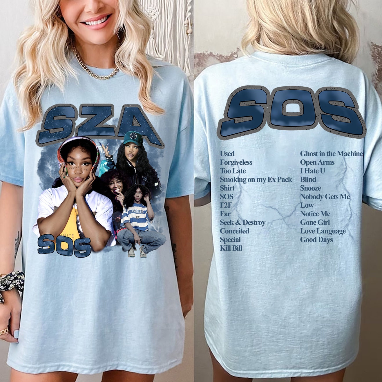SZA Sos Shirt, Sza Tour 2023 Shirt, Sza Merch, Sos Album Designed ...
