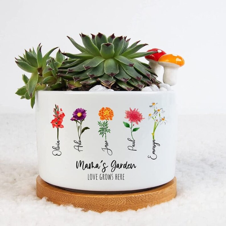 Personalized Grandma's Garden Mini Plant Pot, Mom's Garden, Birth Month ...