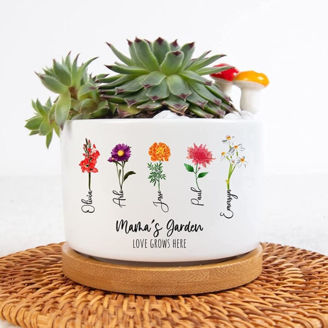 Personalized Grandma's Garden Mini Plant Pot, Mom's Garden, Birth Month ...