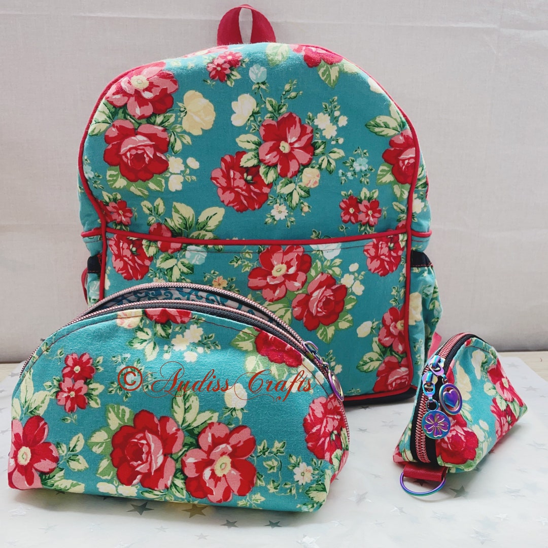 Floral Backpack With Accessory Bags - Etsy