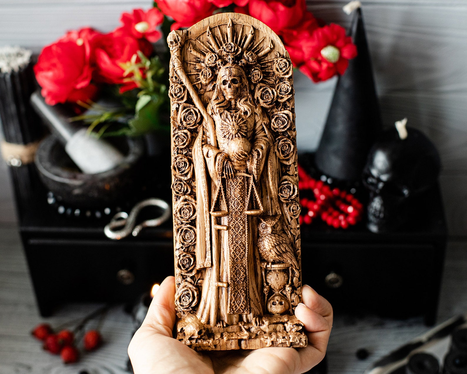 Santa Muerte Goddess Statuette Holy Death for Home Altar - Etsy