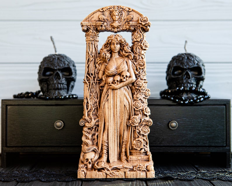 Persephone With SKULL Goddess of Spring Greek Statue Kore - Etsy
