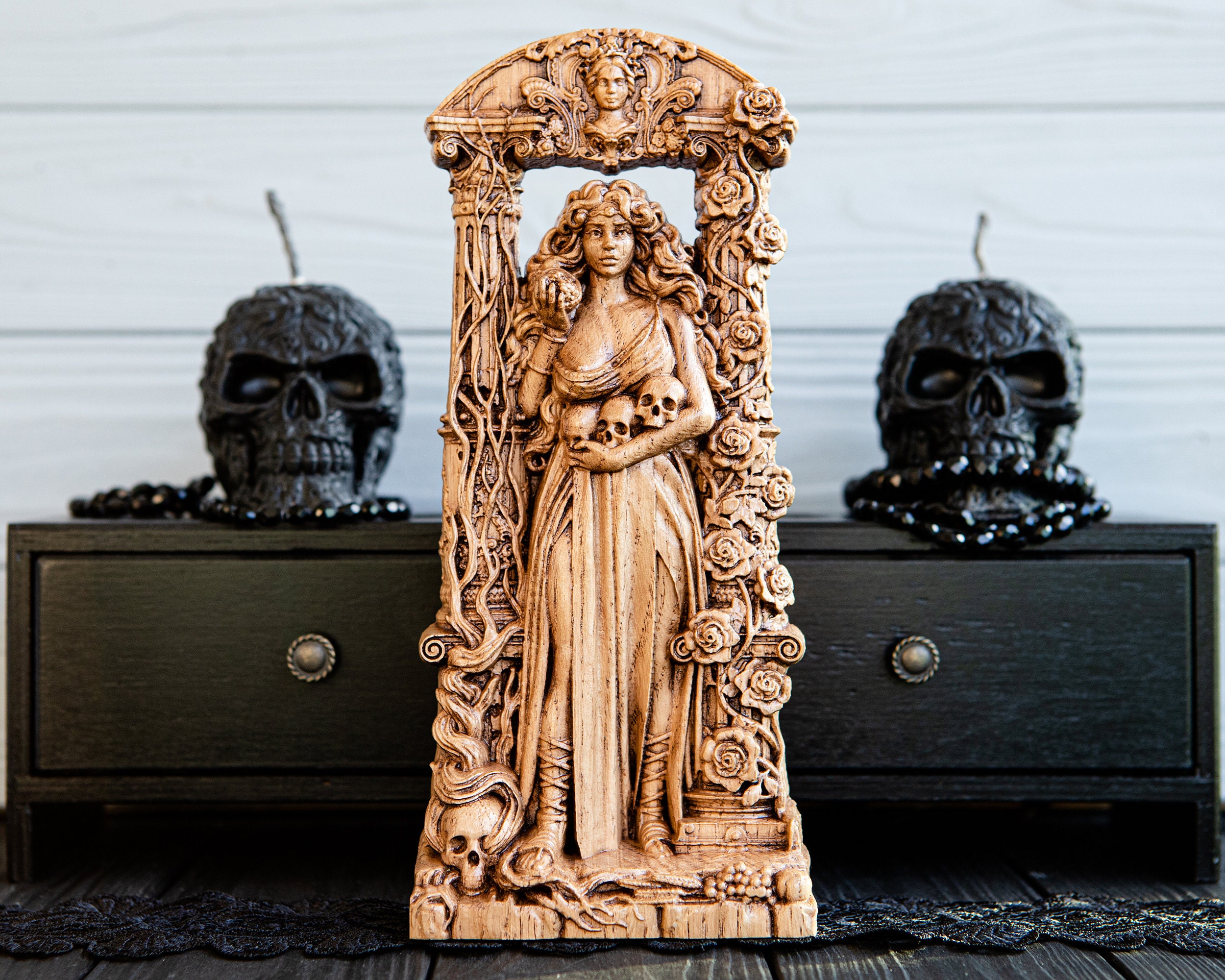 Persephone With SKULL Goddess of Spring Greek Statue Kore - Etsy