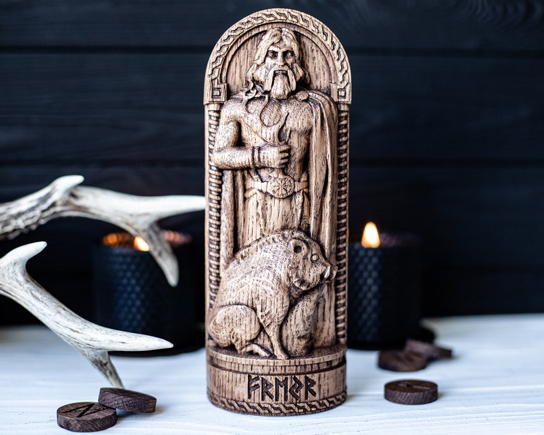 Freyr, Norse Pagan God Statue, for Asatru Altar Kit and Heathen Ritual ...