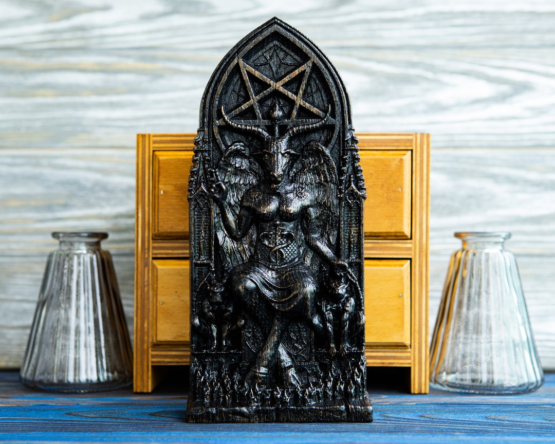 BLACK BAPHOMET God Statuette, Figurine for Home Altar, Catholicism ...
