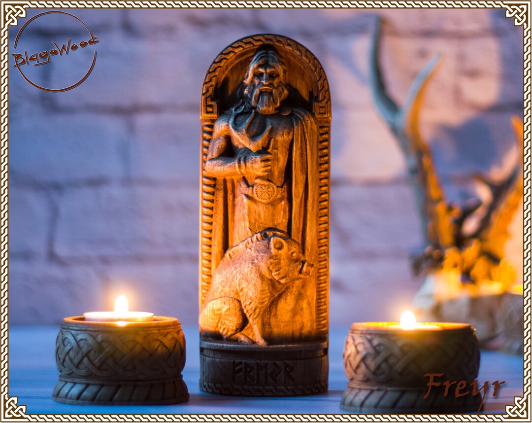 Freyr, Norse Pagan God Statue, for Asatru Altar Kit and Heathen Ritual ...