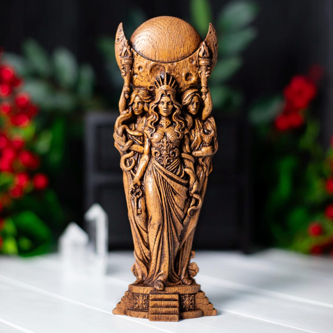Hecate Statue Triple Goddess, Hekate Altar, With Crossroads, Hecate Key ...