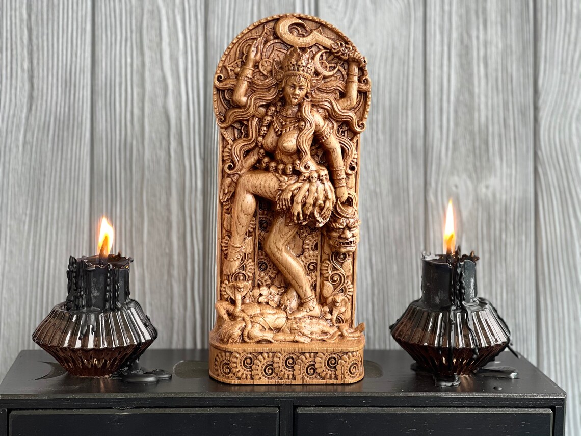 KALI, Kali Goddess Statue, Durga, Kali and Shiva, Kali Figurine Wiccan ...