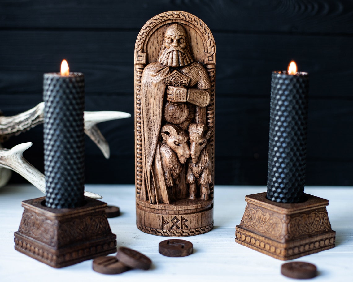 Thor Norse Pagan God Statue for Asatru Altar Kit and Heathen - Etsy