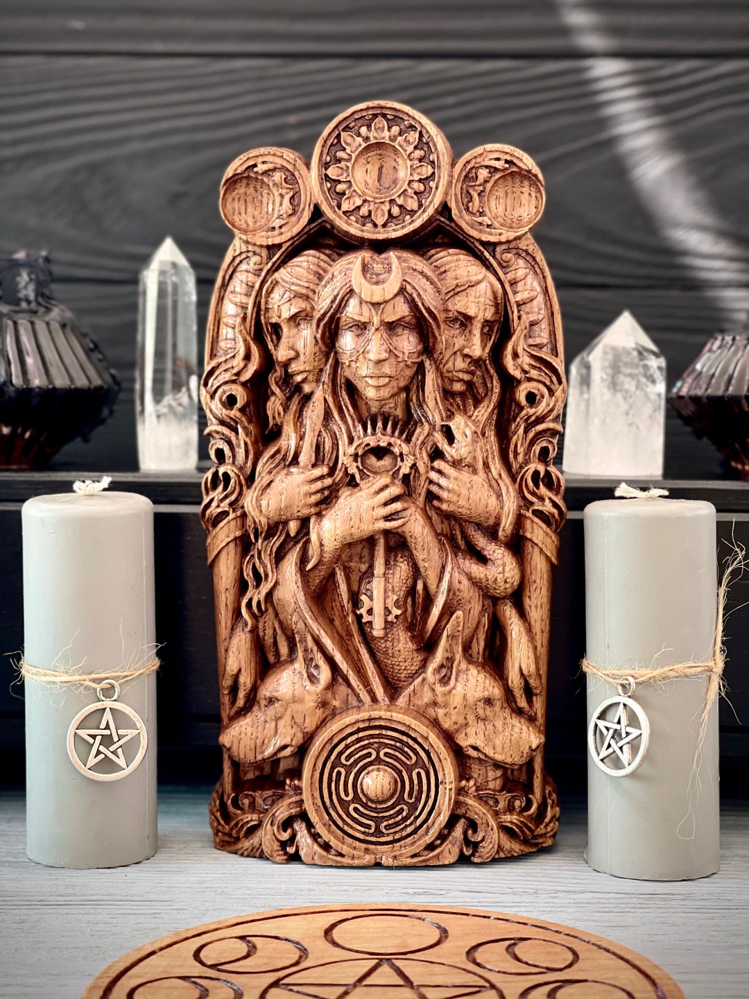 HECATE Goddess Statue, Hekate Triple Goddess , Greek Goddess, for Pagan ...