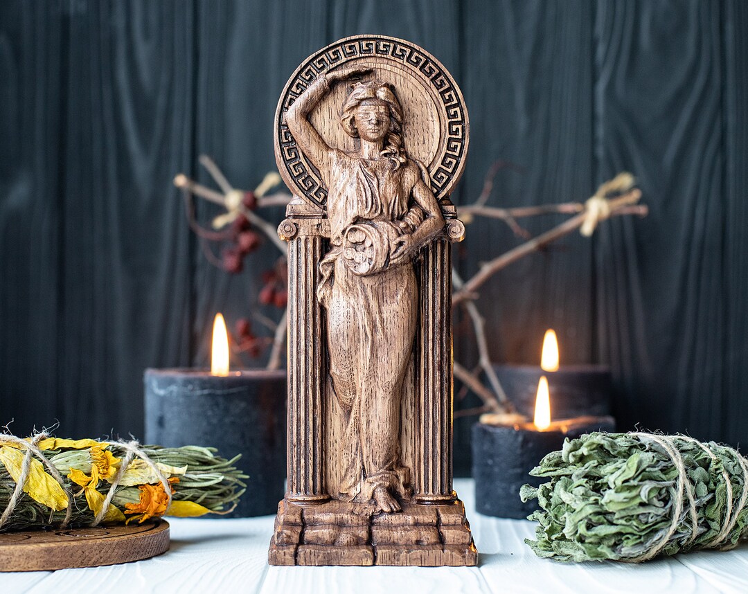 Fortuna Statue, Tyche-fortuna, Lady Luck Figurine, Greek Goddess, Pagan ...