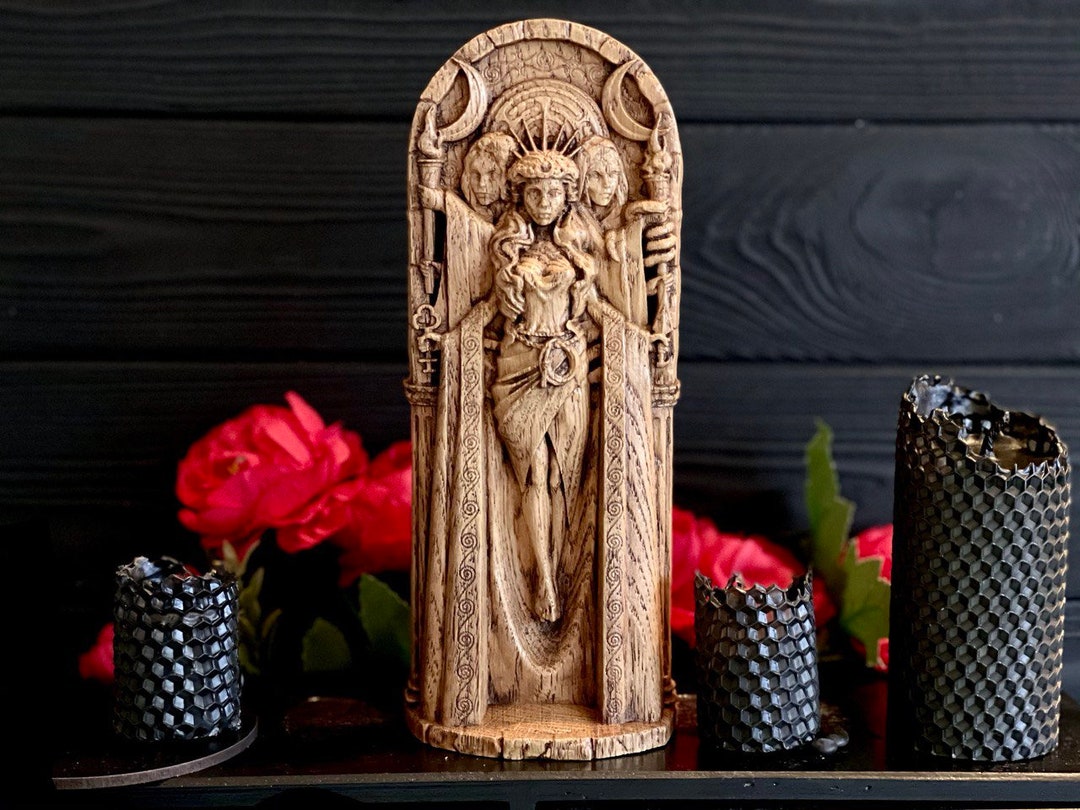 Hecate Statue, Greek Goddess, for Pagan Home Altar Kit, Wicca Statue ...