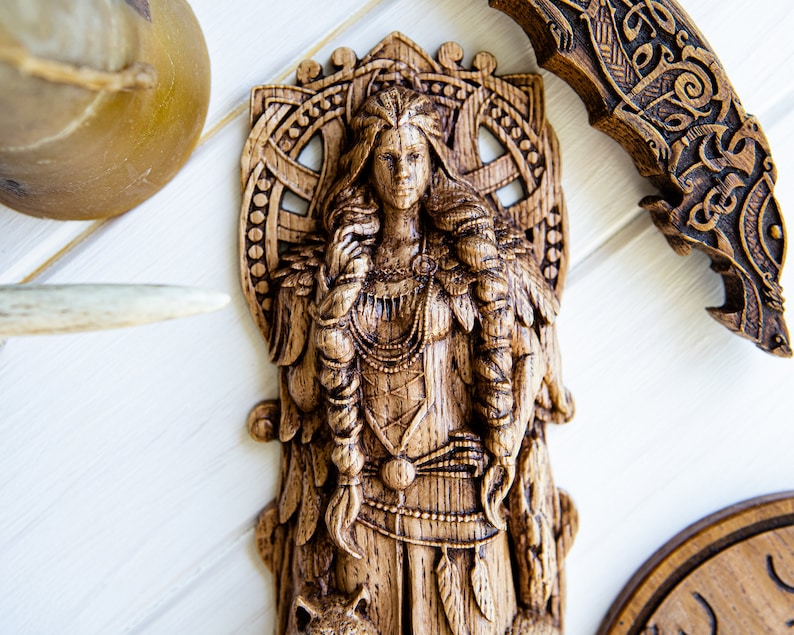 Freyja Statue – Viking Yule Gift of Freyja Goddess. Freya Wall Art Wall ...