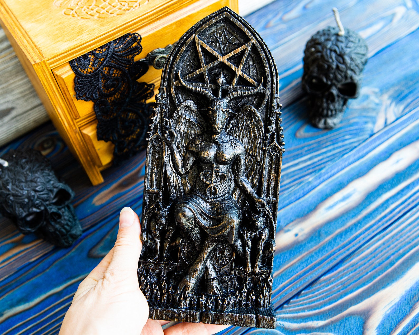 BLACK BAPHOMET God Statuette Figurine for Home Altar - Etsy