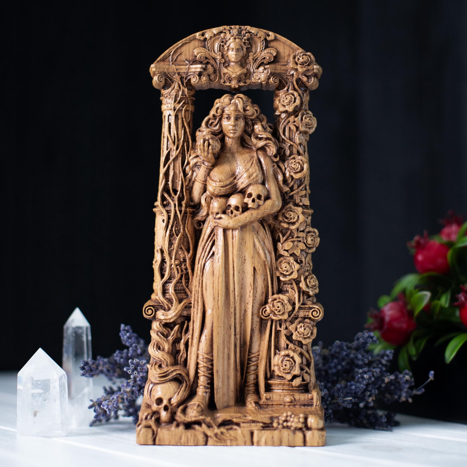 Persephone With SKULL, Goddess of Spring, Greek Statue, Kore Figurine ...