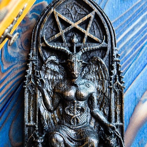 BLACK BAPHOMET God Statuette, Figurine for Home Altar, Catholicism ...