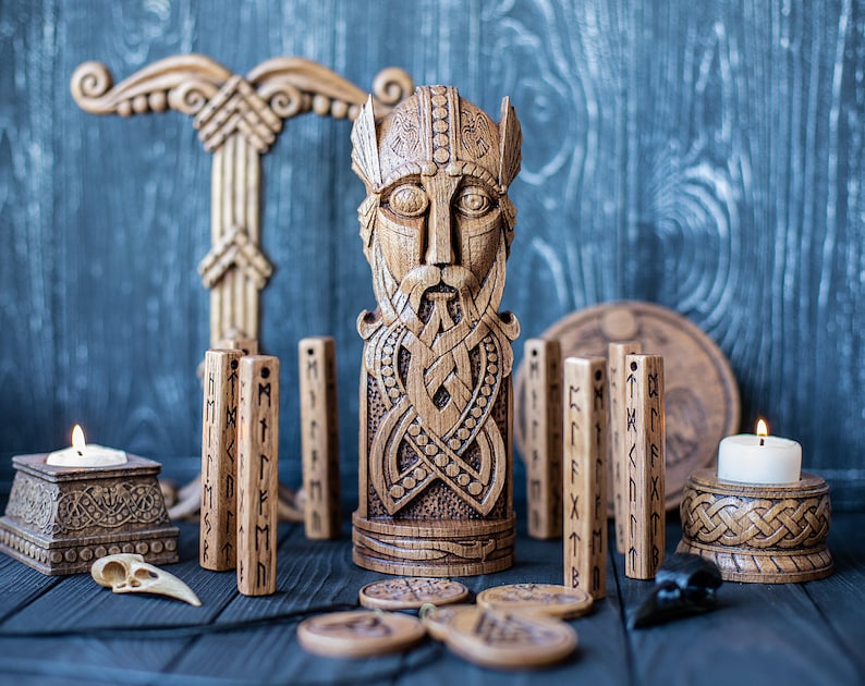 Odin Wotan Old Norse Pagan God Statue for Asatru Altar Kit - Etsy