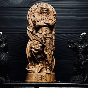 Vidar Statue – Silent Avenger of Fenrir the Old Wolf, Honored in Asatru ...