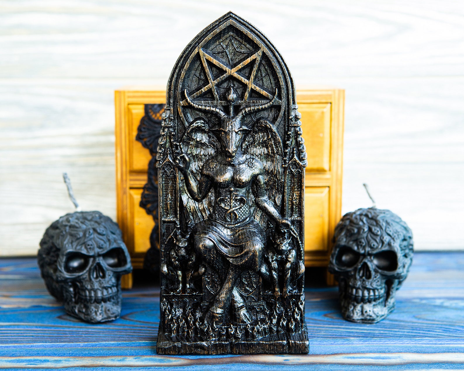 BLACK BAPHOMET God Statuette Figurine for Home Altar - Etsy