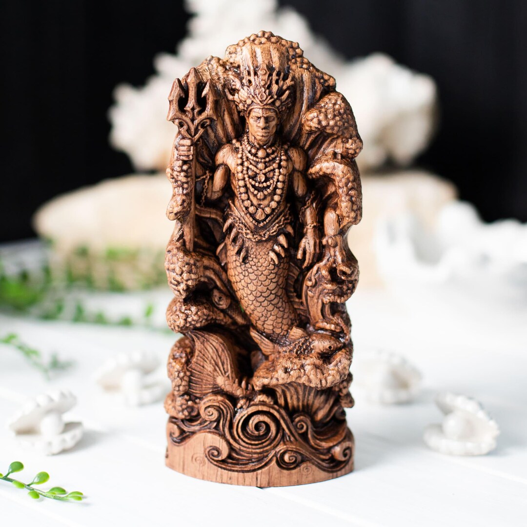 Olokun Mini Statue – Water Deity, Wall Hung Sculpture of Yoruba Statue ...