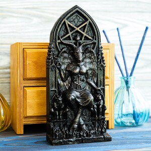 BLACK BAPHOMET God Statuette, Figurine for Home Altar, Catholicism ...