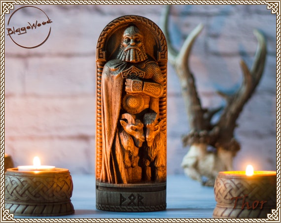 Thor Norse Pagan God Statue for Asatru Altar Kit and Heathen - Etsy