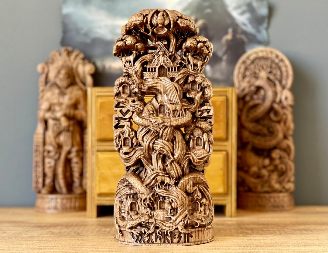 YGGDRASIL With RUNES, Norse Gods Altar Mythology - Etsy