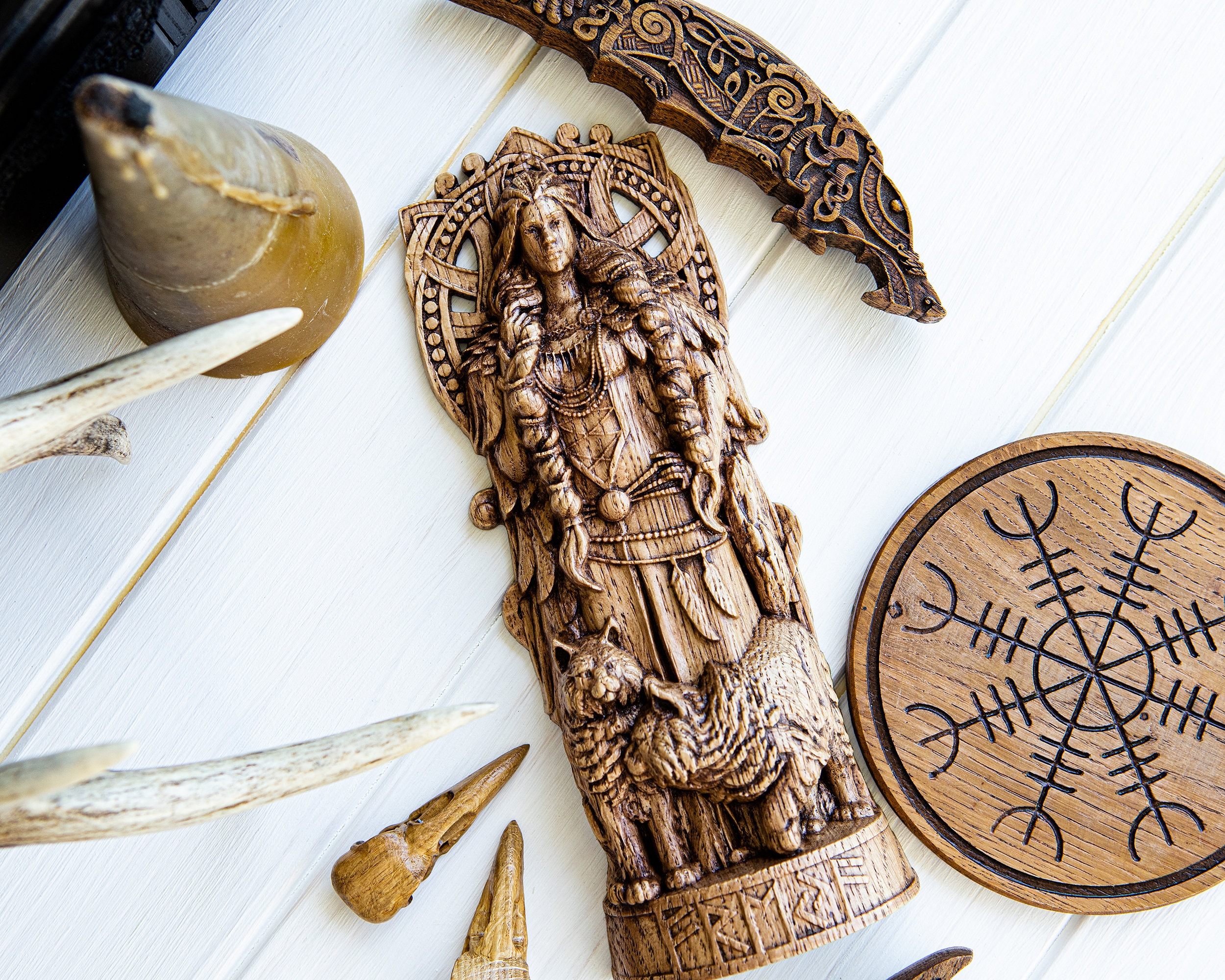 Freyja Statue – Viking Yule Gift of Freyja Goddess. Freya Wall Art Wall ...