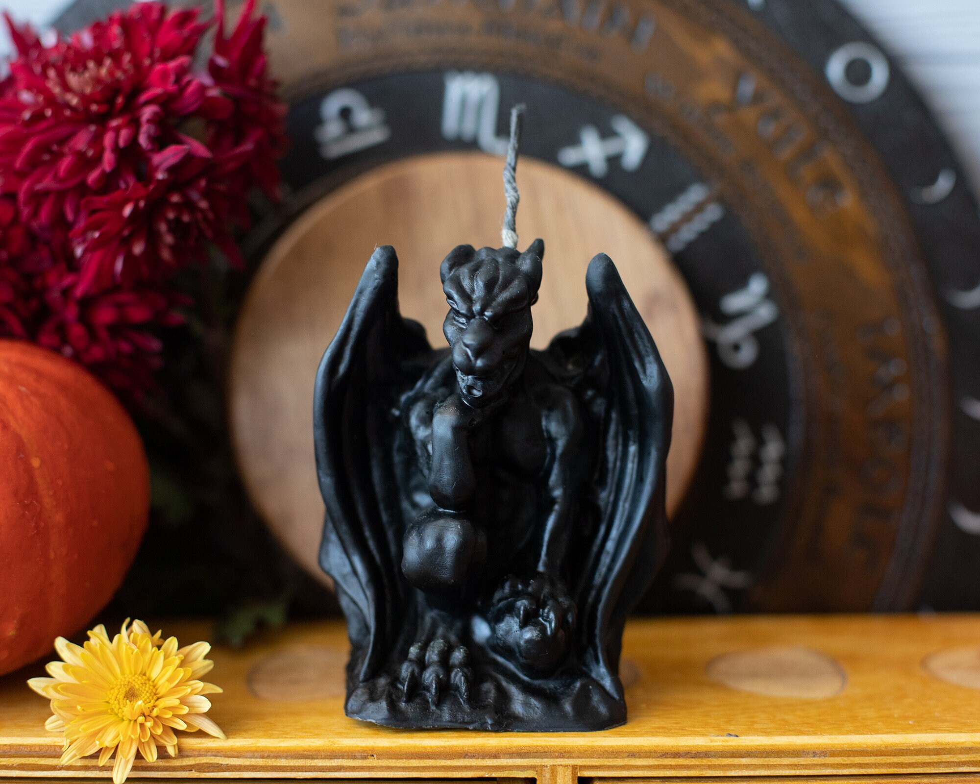 Gargoyle Candle, Demonic Candle, Halloween, Home Altar, Candlestick ...