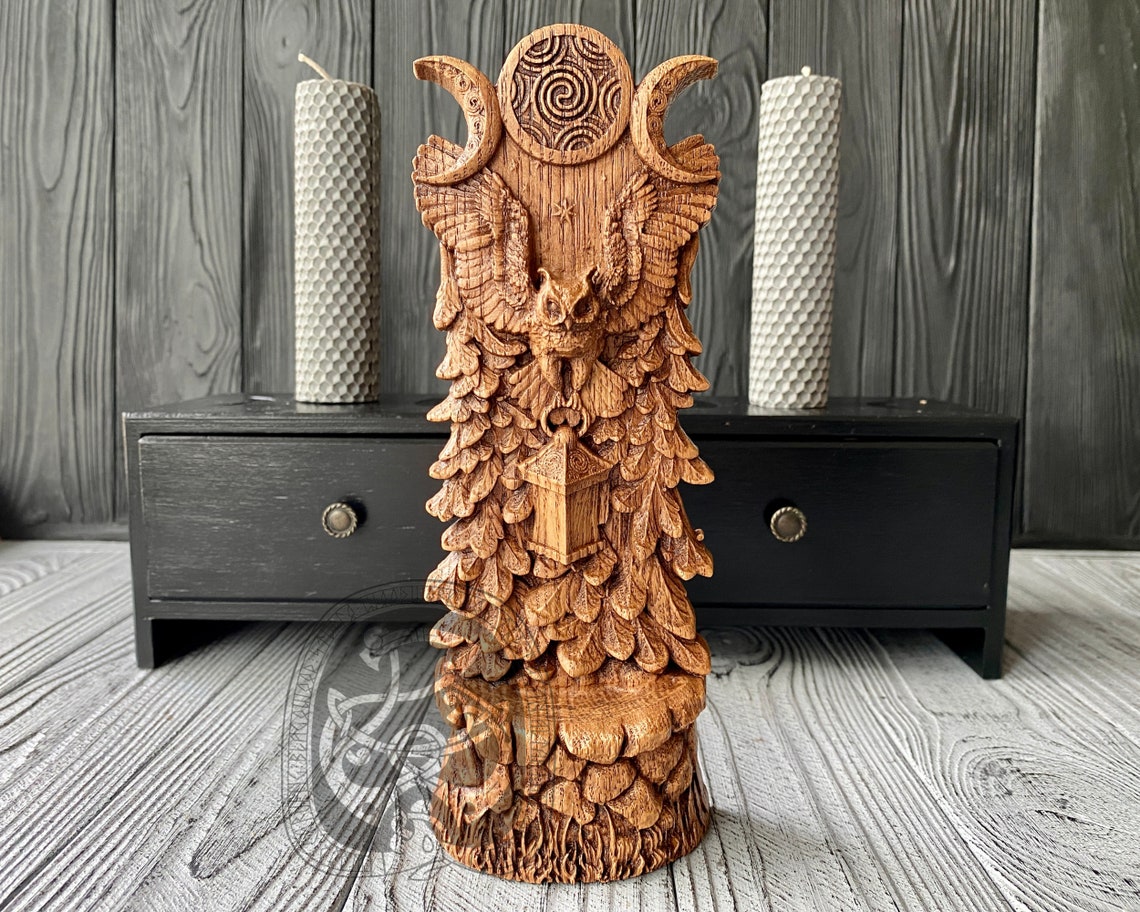 Hecate's Owl Statue Bird Greek Goddess for Pagan Home | Etsy