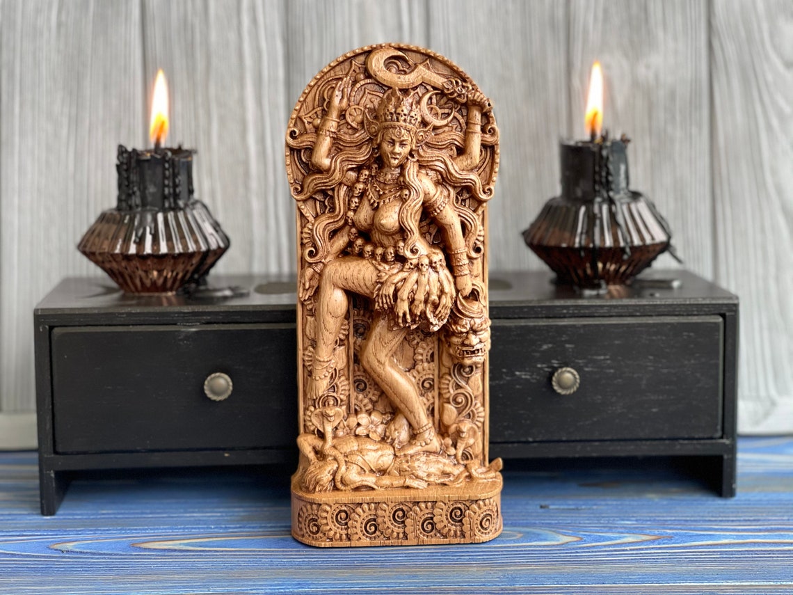 KALI, Kali Goddess Statue, Durga, Kali and Shiva, Kali Figurine Wiccan ...