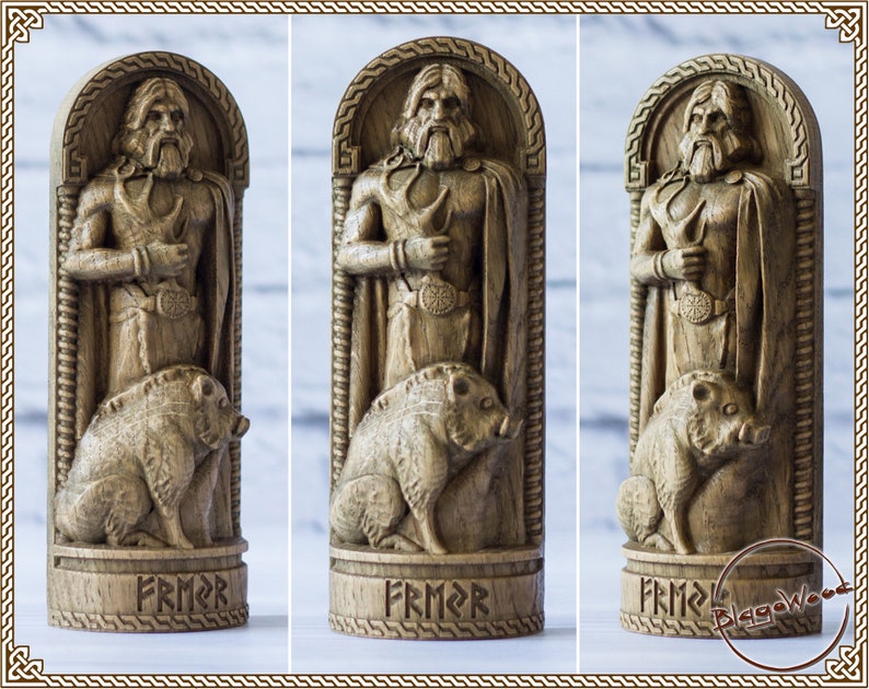 Freyr Norse pagan god statue for Asatru Altar kit and | Etsy