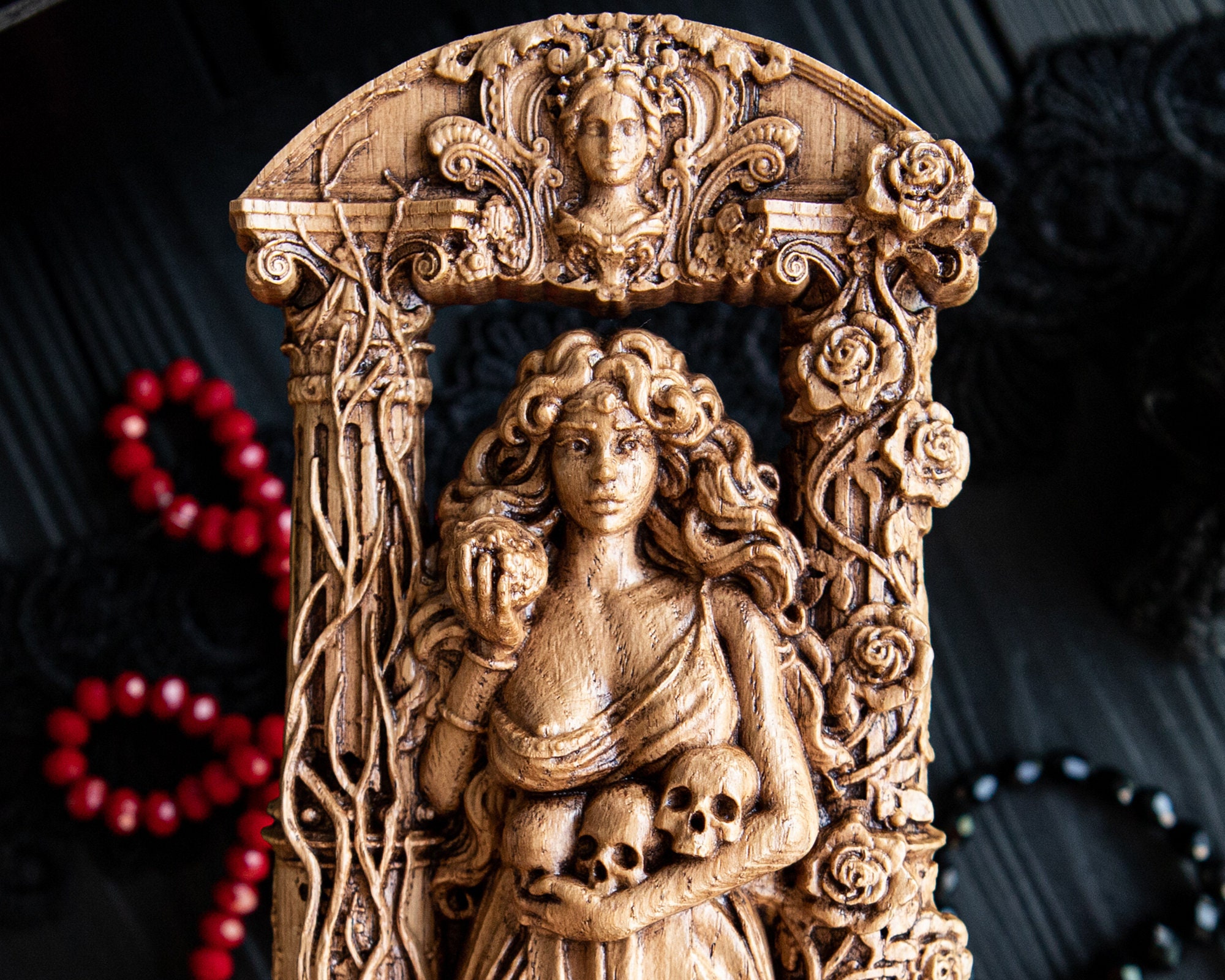 Persephone With SKULL Goddess of Spring Greek Statue Kore - Etsy