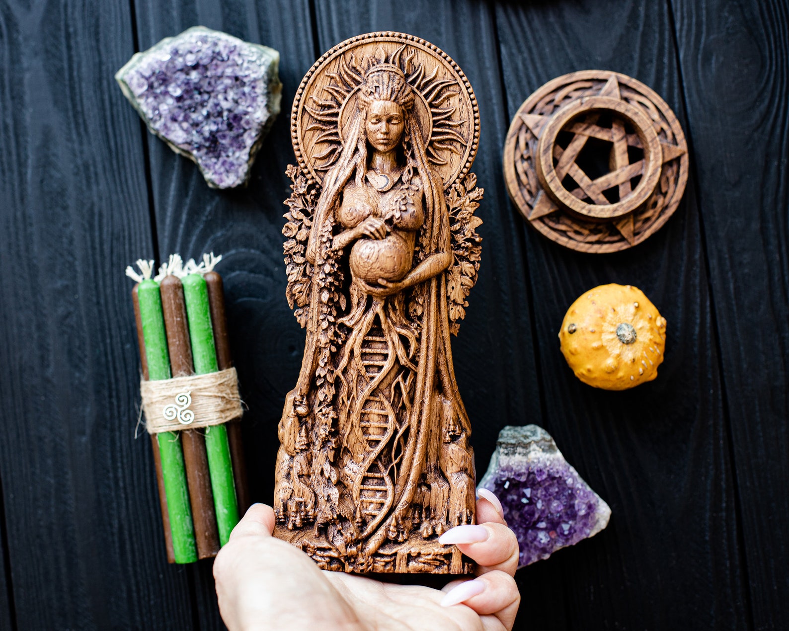 GAIA, Goddess Statue, Mother Earth, Wiccan, Nature Statue, Wicca, Greek ...