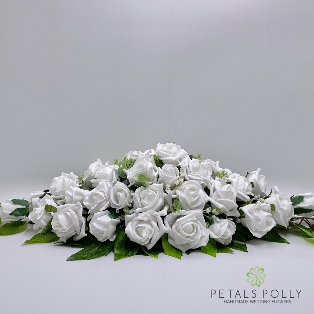Silk Wedding Flowers White Rose Top Table Decoration - Etsy