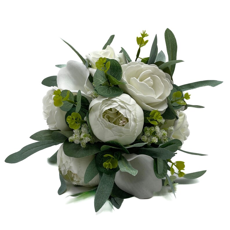 Artificial Wedding Flower Package, Natural Style Ivory With Foliage ...