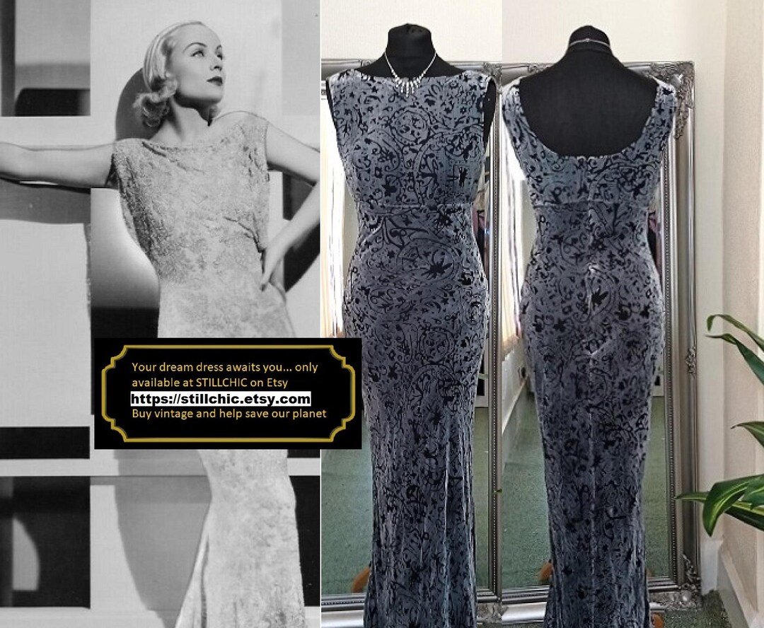 Velvet Dress Silver Dress Devore Velvet Dress Devore Dress Prom Dress ...